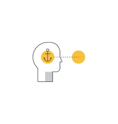 Anchoring or focalism cognitive bias decision Vector Image