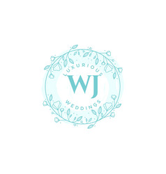 Vj initials letter wedding monogram logos Vector Image