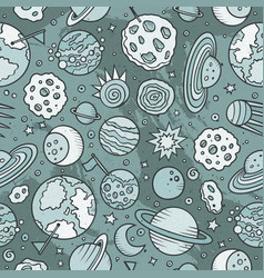 Space seamless pattern stars moon planets Vector Image