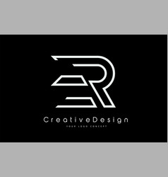 Red and black er e r letter logo design creative Vector Image