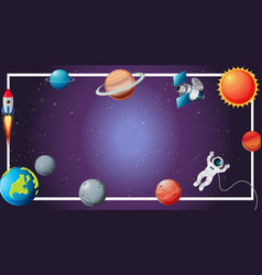 Solar system border scene Royalty Free Vector Image