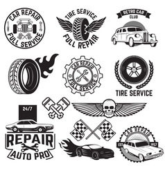 Car service labels set Royalty Free Vector Image