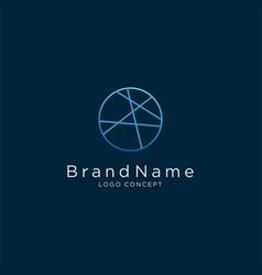 Circle tech logo advanced analysis data base Vector Image