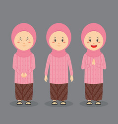 Character west java wearing traditional dress Vector Image