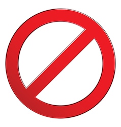 No sign ban icon stop symbol red circle Royalty Free Vector