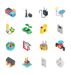 Power and energy icons Royalty Free Vector Image