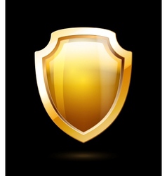 Golden shield Royalty Free Vector Image - VectorStock