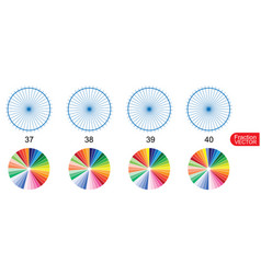 Fraction pie divided into slices fractions Vector Image