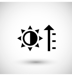 Thermometer sun heat temperature icon Royalty Free Vector