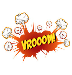 Comic speech bubble with vroom text Royalty Free Vector
