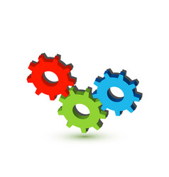 3 multi colored gears logo Royalty Free Vector Image