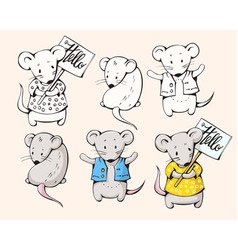 Set mouse Royalty Free Vector Image - VectorStock