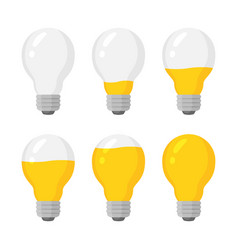 Light bulbs flat style set Royalty Free Vector Image