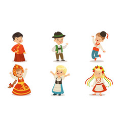 Europeans in national clothes eastern europe Vector Image