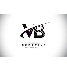 Vb v b letter logo design in black colors Vector Image