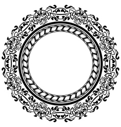 Black circle frame with ornamental border Vector Image