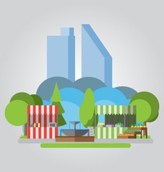 Butterflies in garden on white background Vector Image