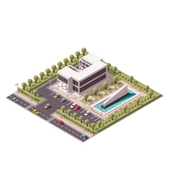 Isometric office building icon Royalty Free Vector Image
