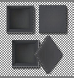 Black square and circle boxes isolated on grey Vector Image