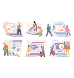 Hacker activity big set hacking computer Vector Image