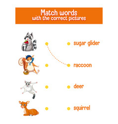 Worksheet design for matching squirrels Royalty Free Vector