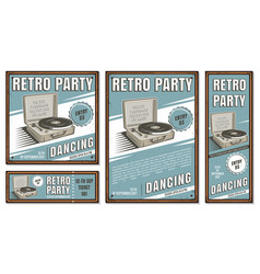 Vintage banner retro party Royalty Free Vector Image