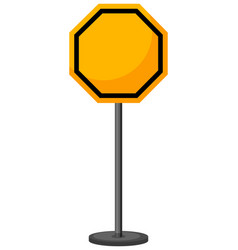Empty yellow traffic sign on transparent Vector Image