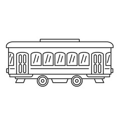 Top view tram icon outline style Royalty Free Vector Image