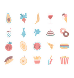 Healthy food design with flat food Royalty Free Vector Image