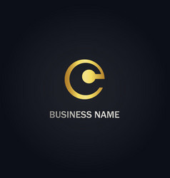 C initial abstract round gold logo Royalty Free Vector Image