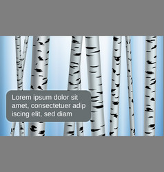 Alphabet poster made birch tree log letters Vector Image