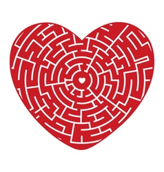 Heart shaped labyrinth Royalty Free Vector Image
