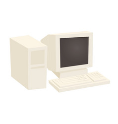 Cartoon old fashioned computer Royalty Free Vector Image