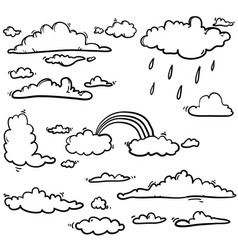 Handdrawn doodle cloud in cartoon style Royalty Free Vector