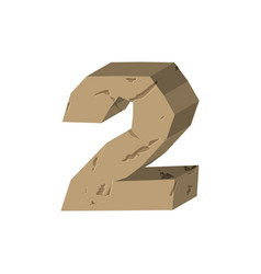 Number 2 stone rock font two stones alphabet Vector Image