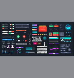 Design template dark mode calendar app ui ux Vector Image