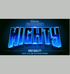 Editable text style effect - mighty text style Vector Image
