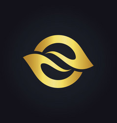 Circle abstract bio gold logo Royalty Free Vector Image