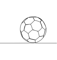 Continuous one line drawing of football soccer Vector Image