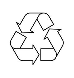 Black outline universal recycling symbol Vector Image