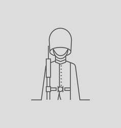 Cartoon soldier of a queen guard royal Royalty Free Vector