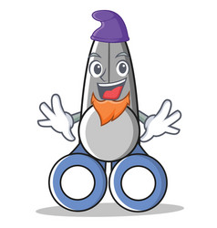 Elf scissor character cartoon style Royalty Free Vector