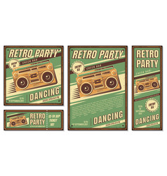 Vintage banner retro party Royalty Free Vector Image