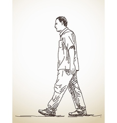 Smiling man walking and waving his hand cartoon Vector Image