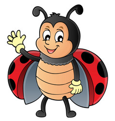 Waving ladybug theme image 2 Royalty Free Vector Image