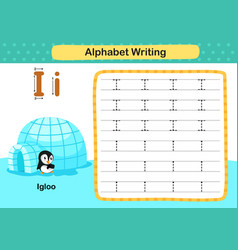 Alphabet letter i-ice cream island igloo Vector Image