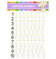 Writing practices number 4 with bird Royalty Free Vector