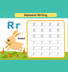 Alphabet letter w-wolf exercise with cartoon Vector Image