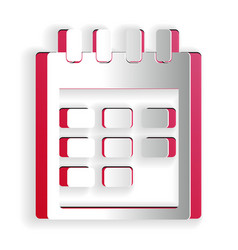Calendar red icon isolated on blue background Vector Image