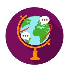 Globe of various languages icon in flat style Vector Image